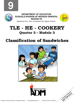 Q3 Module 1 G9 Cookery Balungaonhs - TLE-HE COOKERY QUARTER 3 - MODULE 1 Perform Mise En Place ...