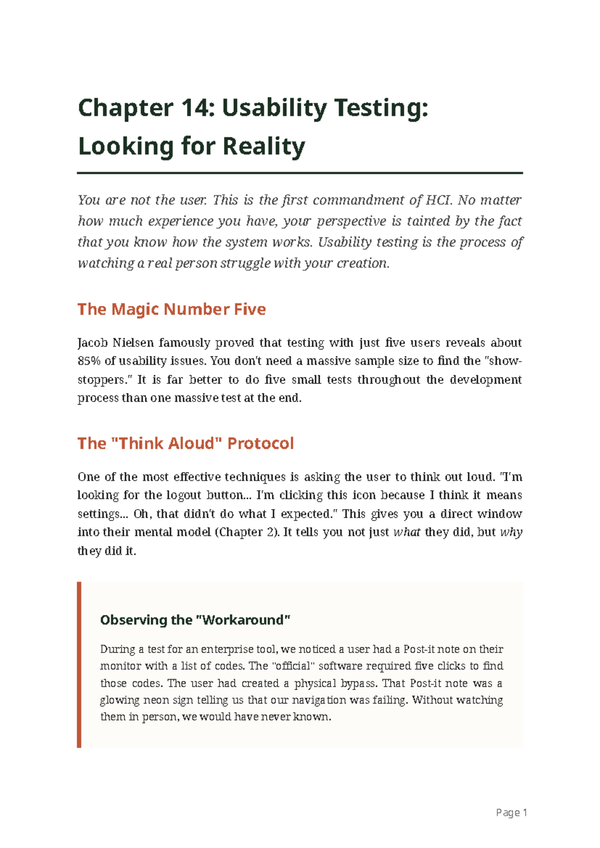 Chapter 14: Usability Testing Insights in HCI - Studocu
