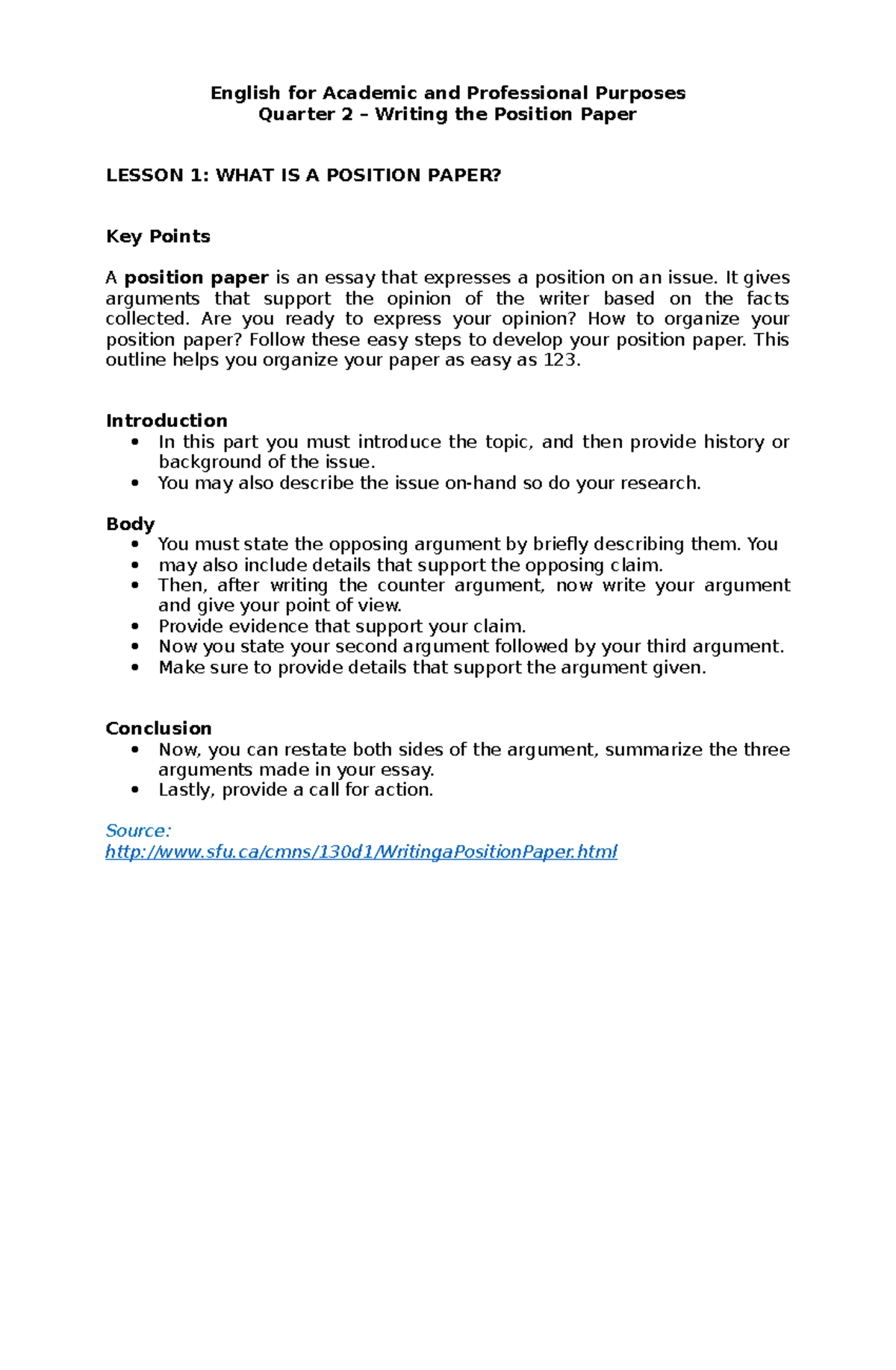 English for Academic and Professional Purposes 02 25 - Quarter 2 ...