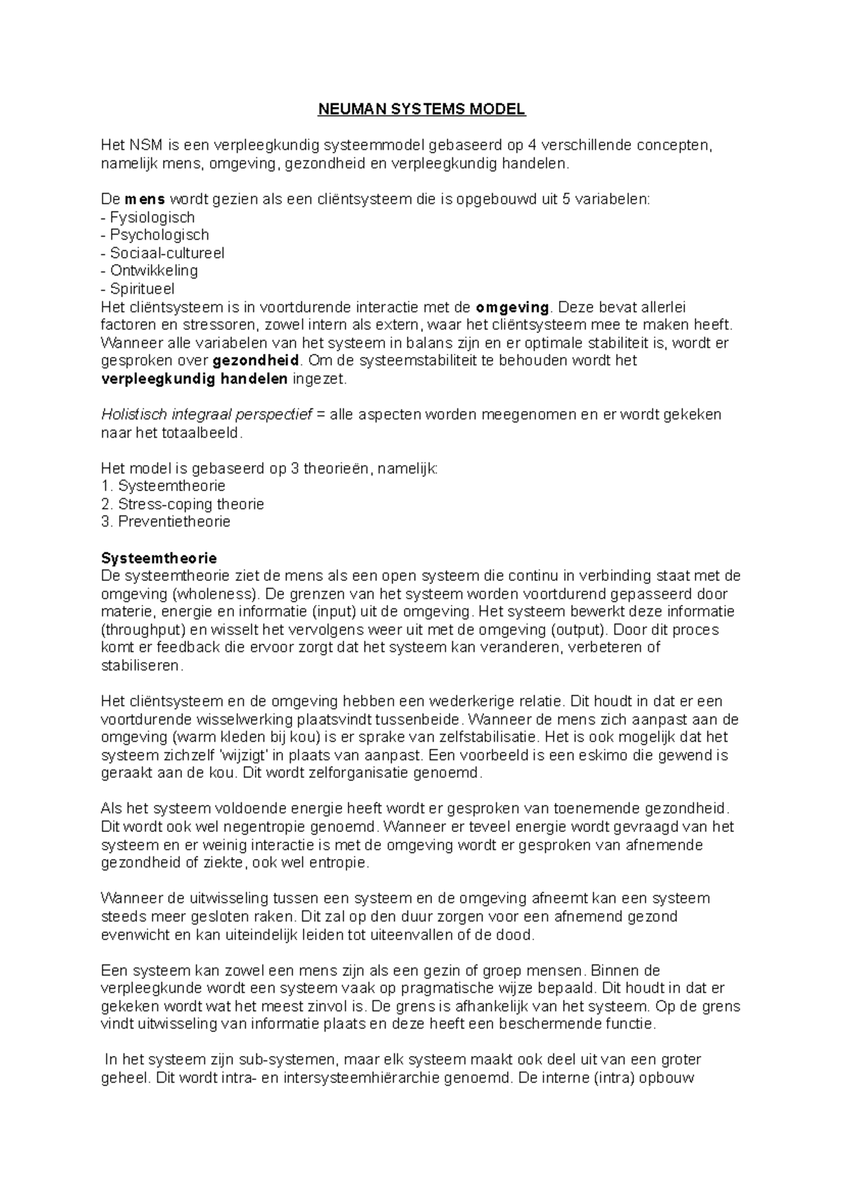 Neuman Systems Model: An Overview of Nursing Concepts and Theories ...