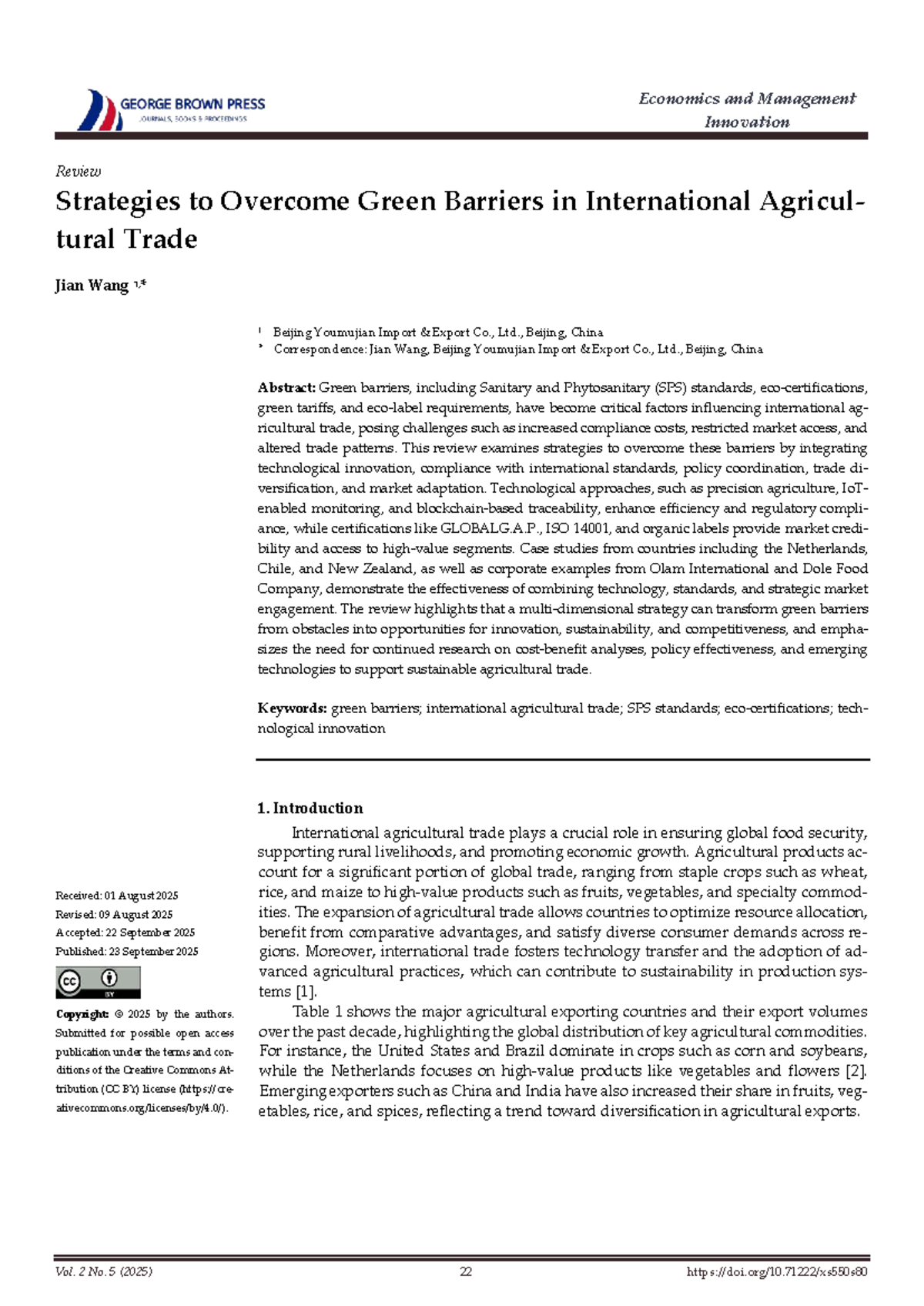 Strategies to Overcome Green Barriers in Int'l Agri Trade (ECO 101 ...