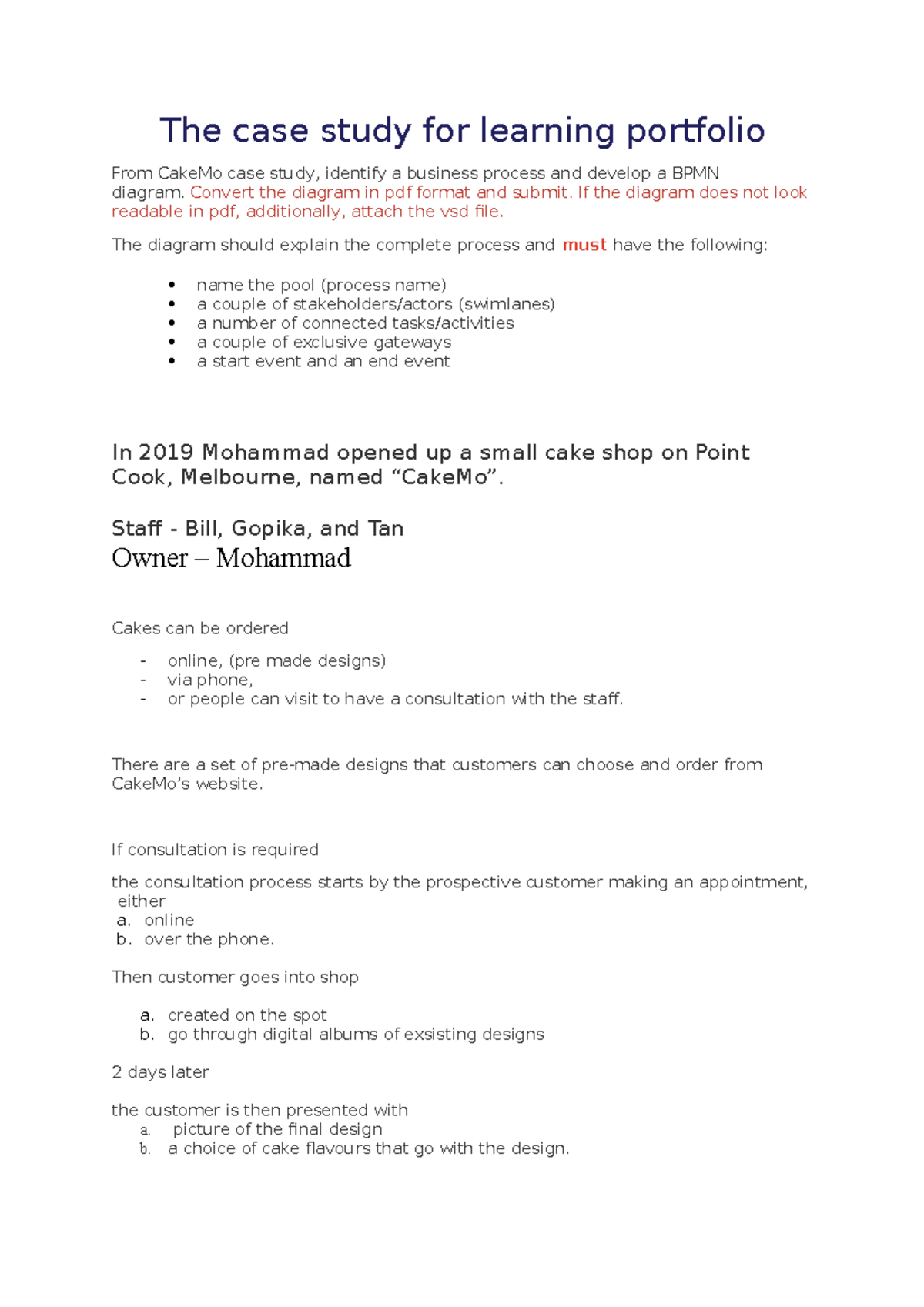 The case study for learning portfolio digital business - The case study ...