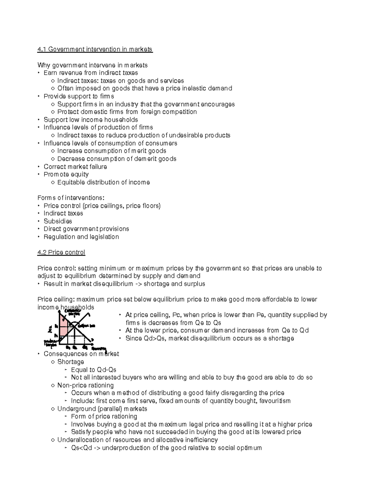 4.1 Government Intervention in Markets: Impacts and Types of Controls ...