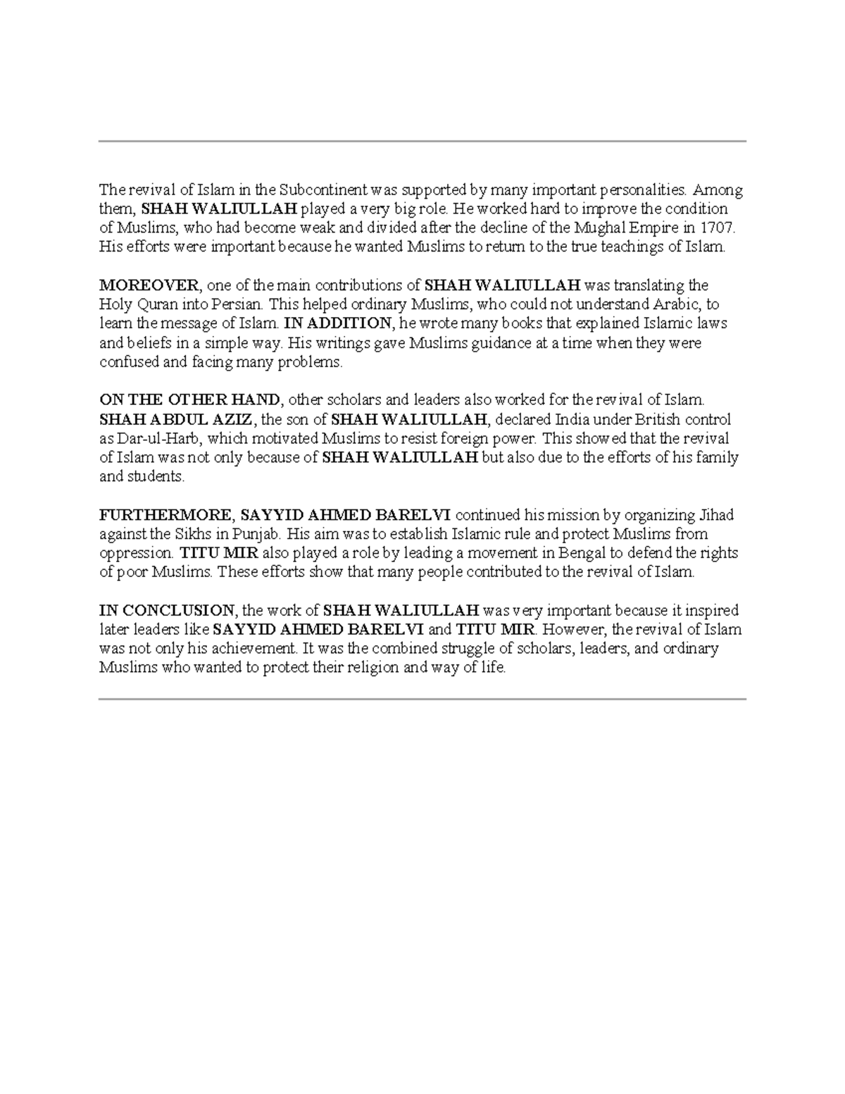 History of the Revival of Islam in the Subcontinent: Key Figures - Studocu