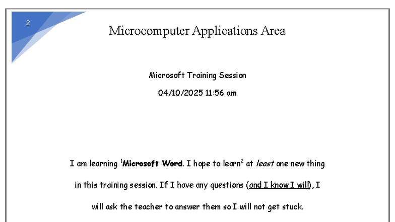IT100 Microcomputer Applications: Microsoft Word Training Session - Studocu