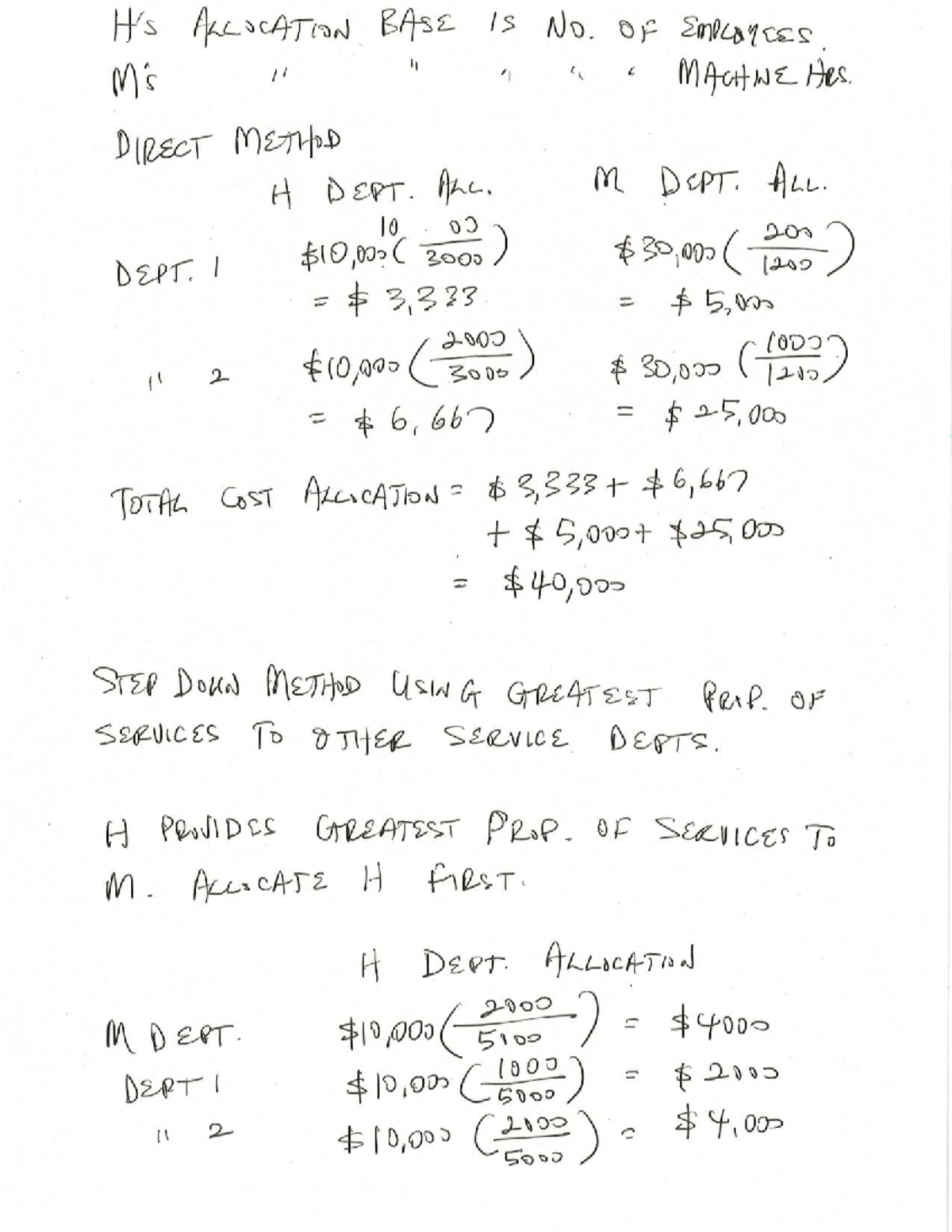 Chapter 15: Support Dept Allocation Solution (244063) - Studocu