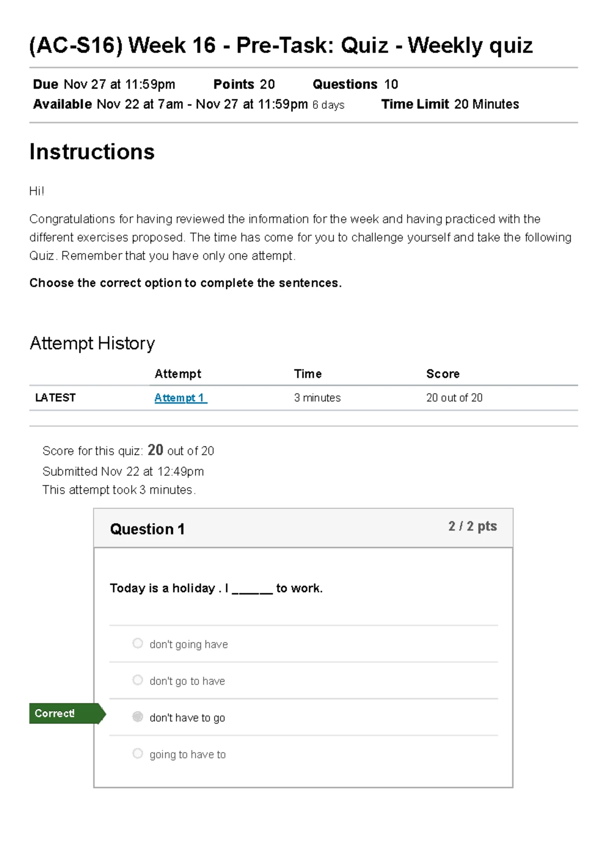 (AC-S11) Week 11 - Pre-Task: Quiz on Grammar Essentials - Studocu
