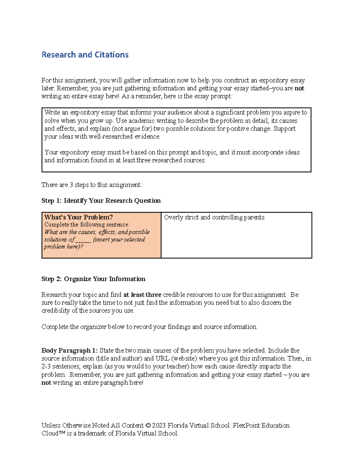 Research and Citations for Expository Essay Writing Assignment - Studocu