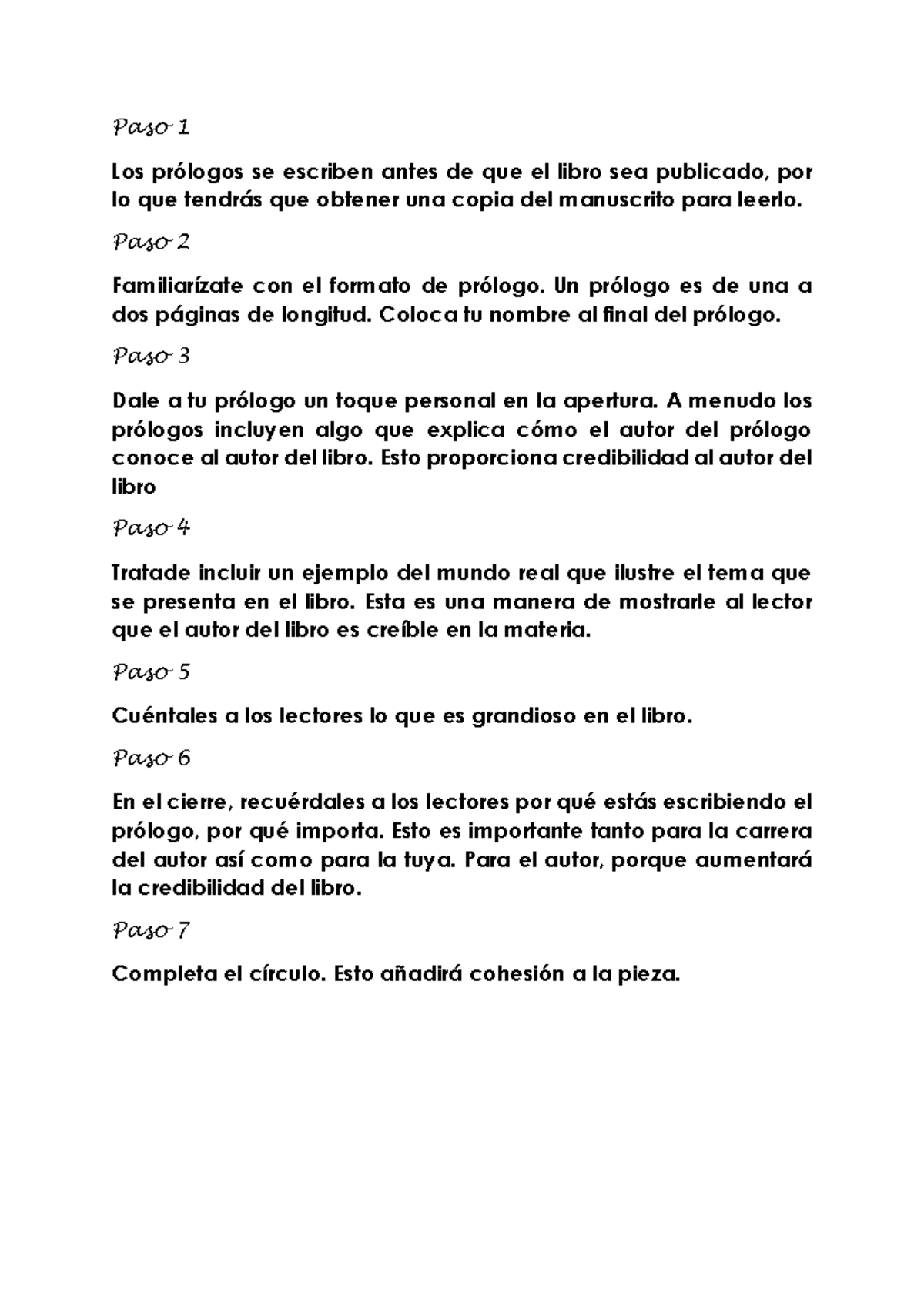 7 pasos para escribir un prologo - Paso 1 Los prólogos se escriben ...
