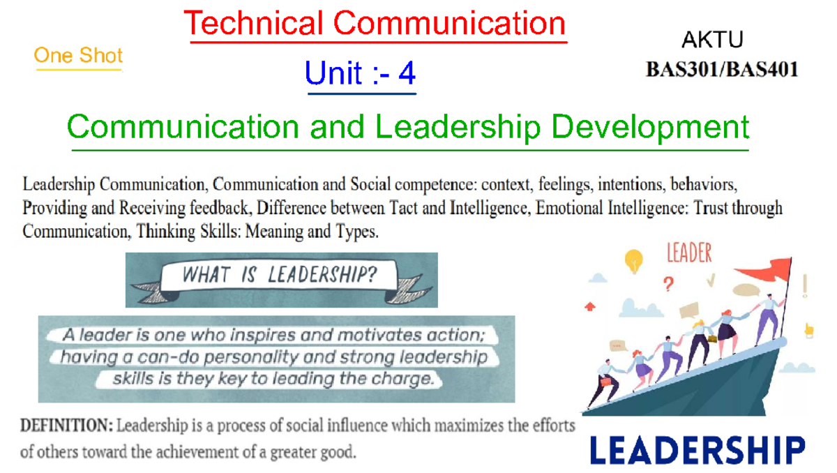 TC Unit 4: Leadership Communication and Emotional Intelligence - Studocu