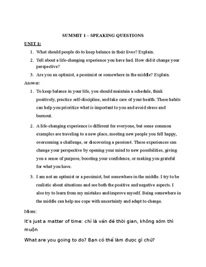 Sum1-answerbook-3 answer book - Summit 1, Third Edition Student’s Book ...