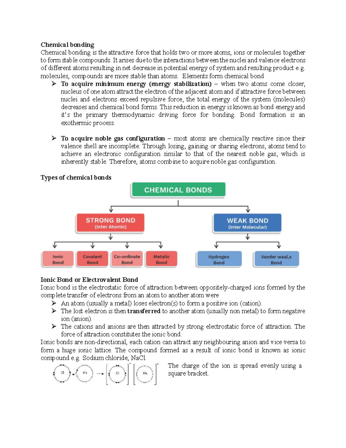 Chemical Bonding Concepts for Exam Revision - CHEM101 - Studocu