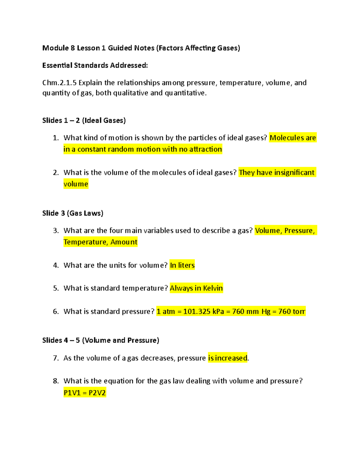 Module Eight Lesson One Guided Notes - Module 8 Lesson 1 Guided Notes ...