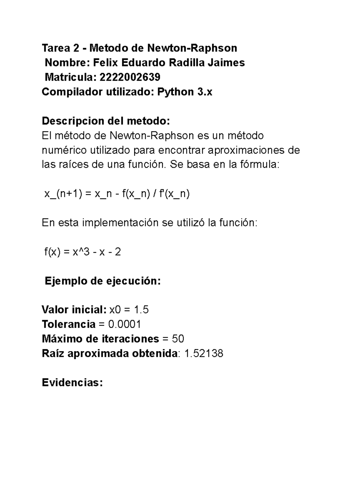 T2 - tarau de los materiales - Tarea 2 - Metodo de Newton-Raphson ...