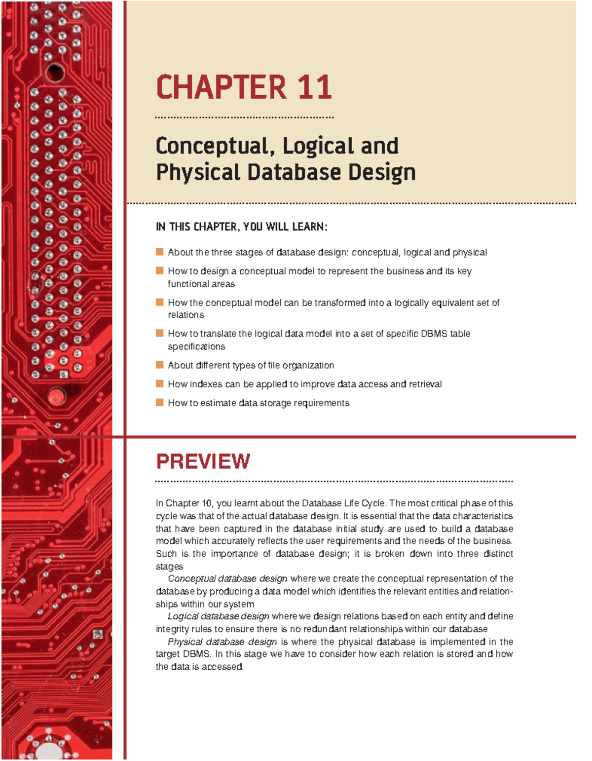 Chapter 11 - Conceptual, Logical and Physical Database Design - CHAPTER ...