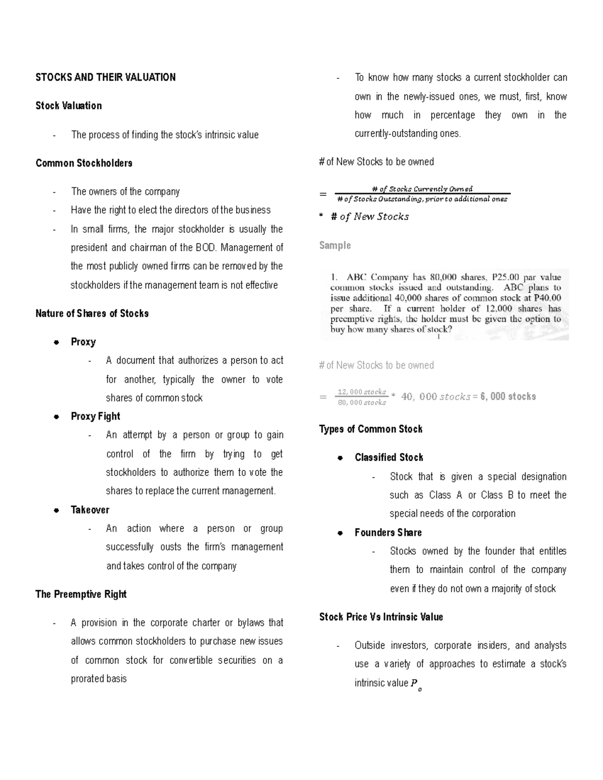 [Fin Man] M7 - Comprehensive Guide to Stock Valuation Techniques - Studocu