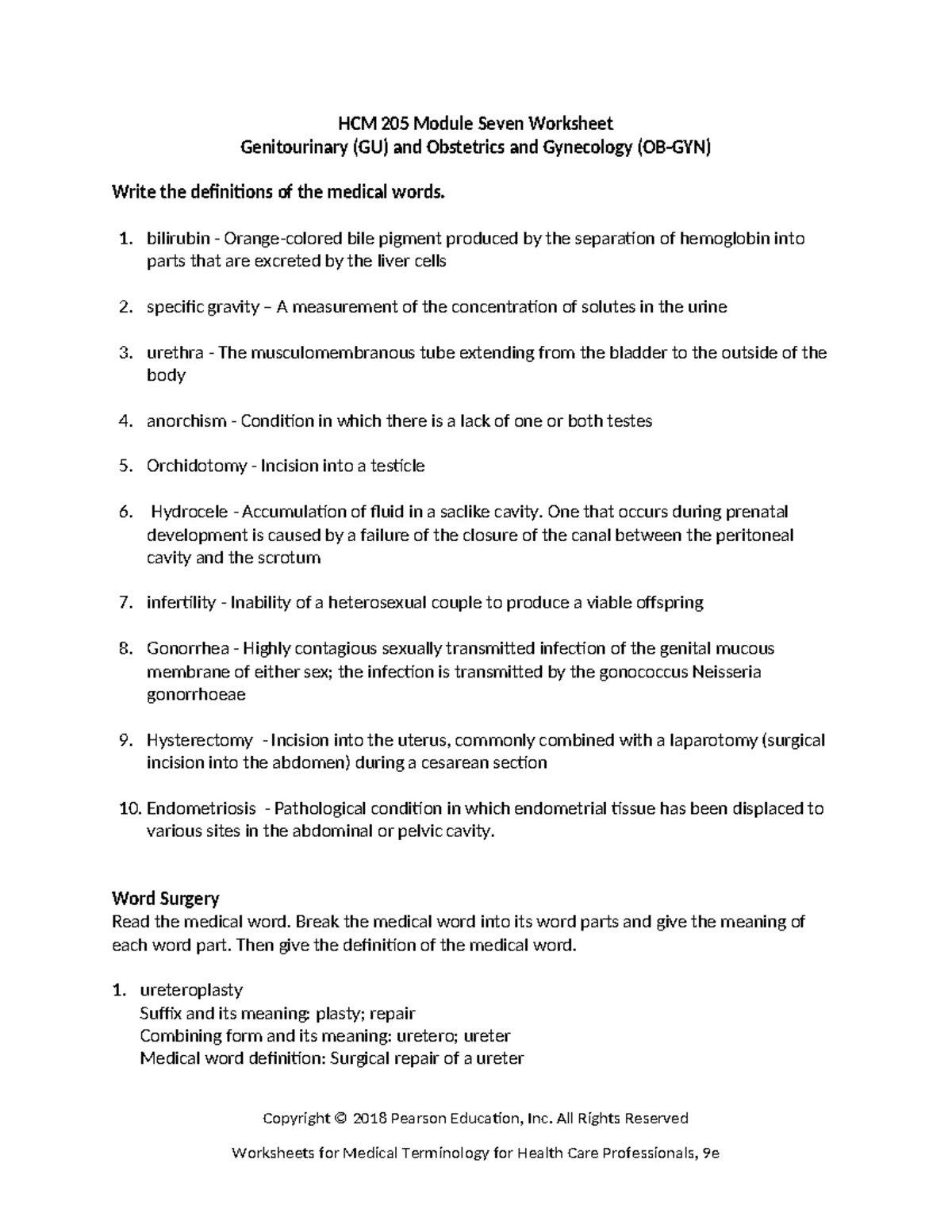HCM 205 Module 3 Worksheet: Musculoskeletal Terms and Definitions - Studocu