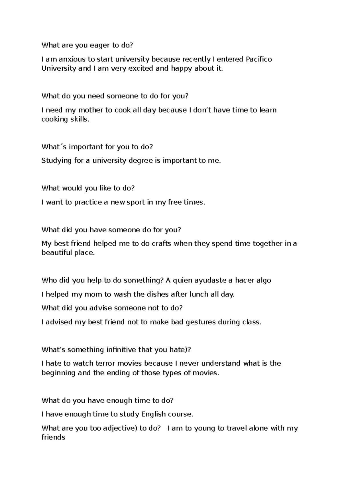 What Are You Eager to Do? Reflections on University Life - Studocu