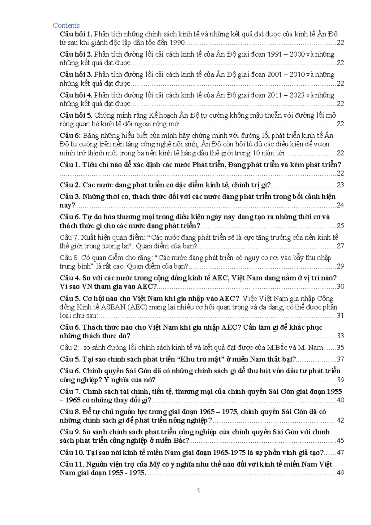 Chương 9: Phân Tích Kinh Tế Ấn Độ Từ Độc Lập Đến Nay (10-3-2025) - Studocu