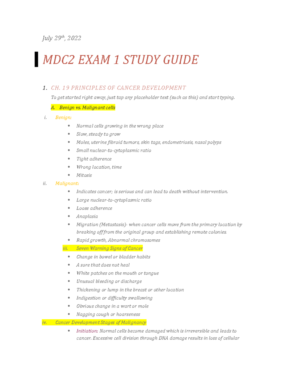 MDC2 Exam 1 review study guide - July 29th, 2022 MDC2 EXAM 1 STUDY ...