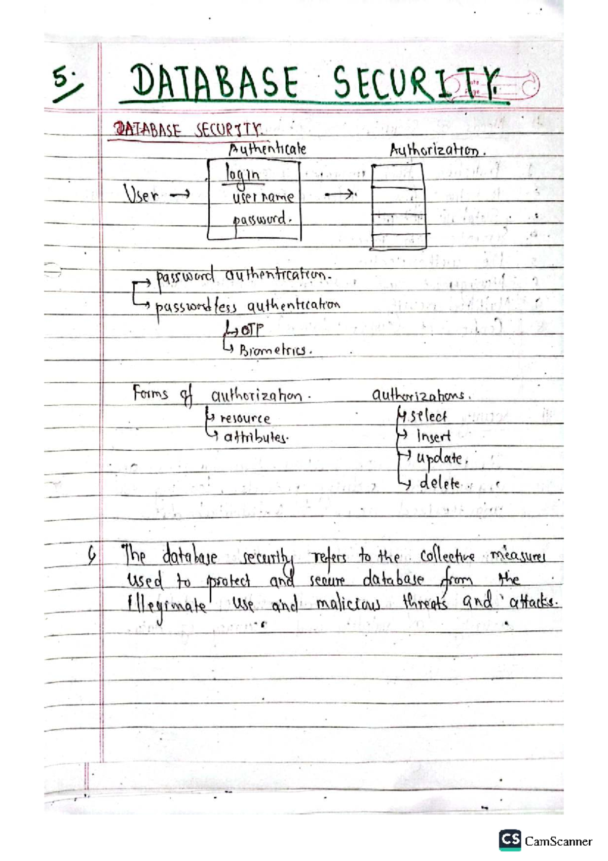 CS - Chap05 Database Security: Authentication & Authorization Techniques - Studocu