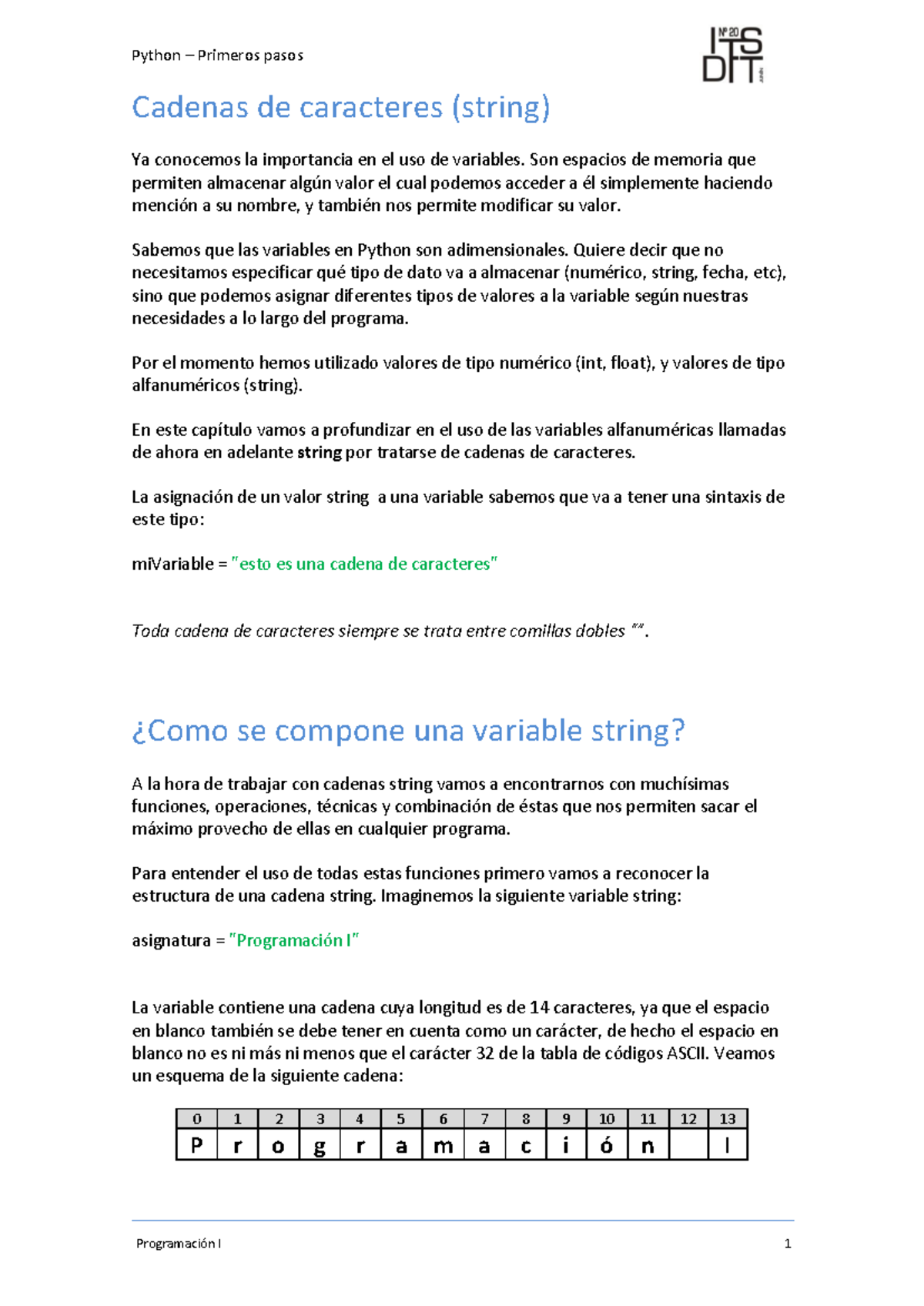 Cadenas String en Python: Primeros Pasos y Funciones Esenciales - Studocu