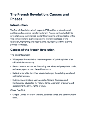 The French Revolution: Major Phases, Causes, and Aftermath Overview ...