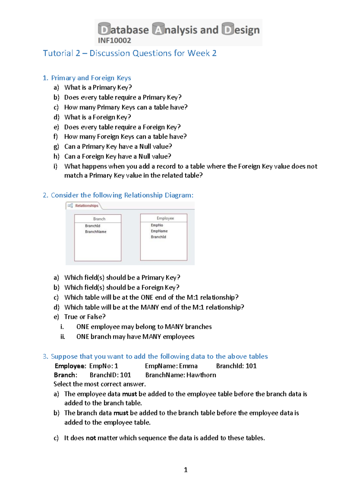INF10002 Tutorial 02 Questions - Tutorial 2 – Discussion Questions for ...