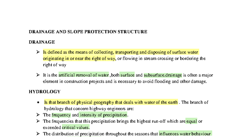 Module 8: Drainage and Slope Protection Structures Overview - Studocu