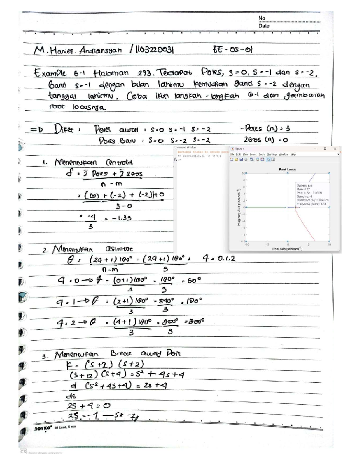EE-05-01 Example B-1: Root Locus Analysis and System Dynamics - Studocu