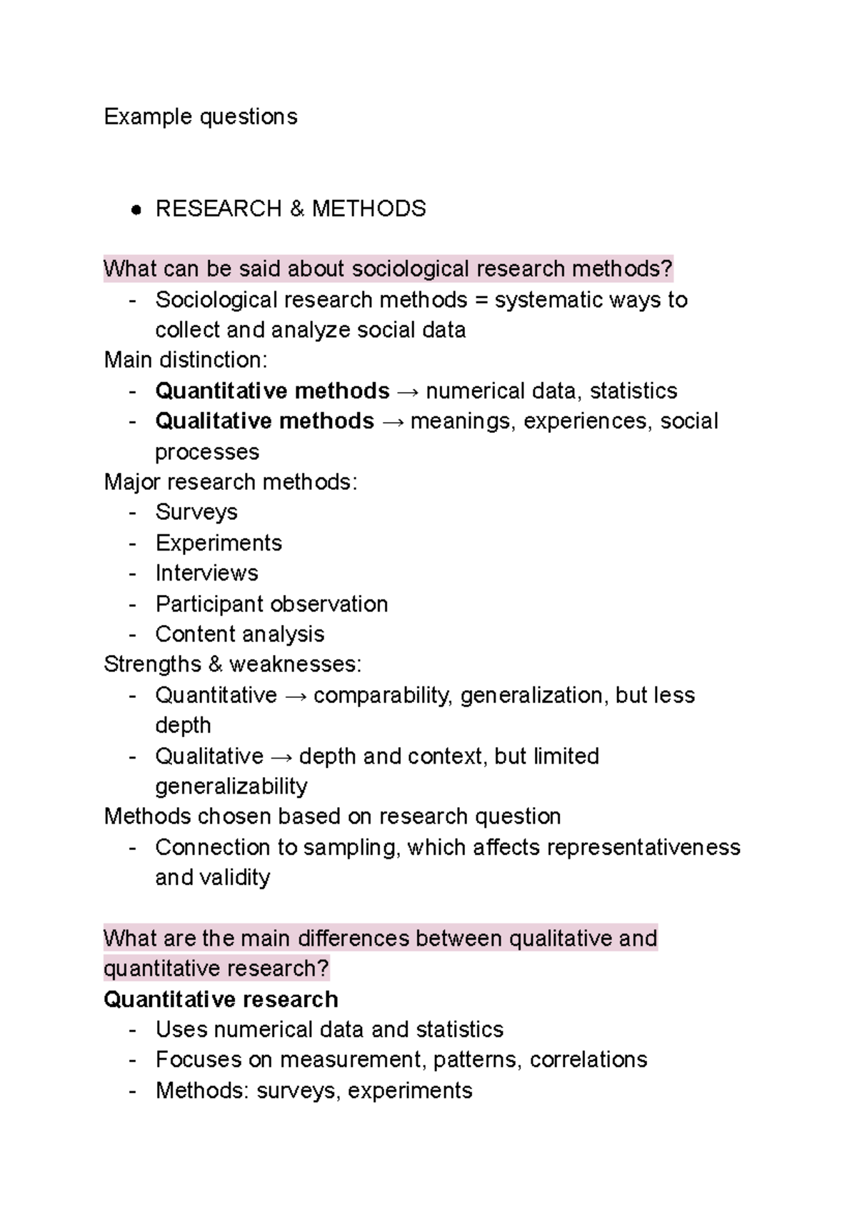 Sociology Exam Prep: Key Concepts in Research Methods and Inequality ...