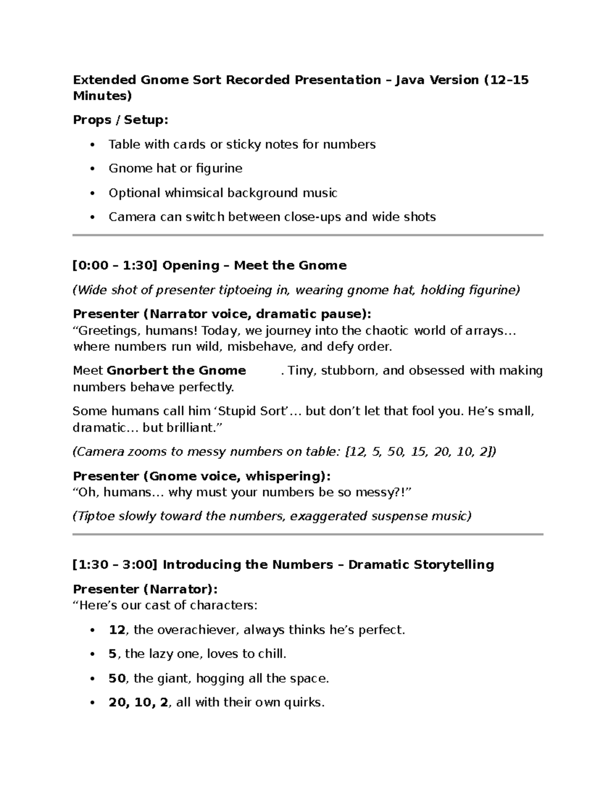 Gnome Sort Presentation (CS101: Java Algorithms) - Extended Version ...