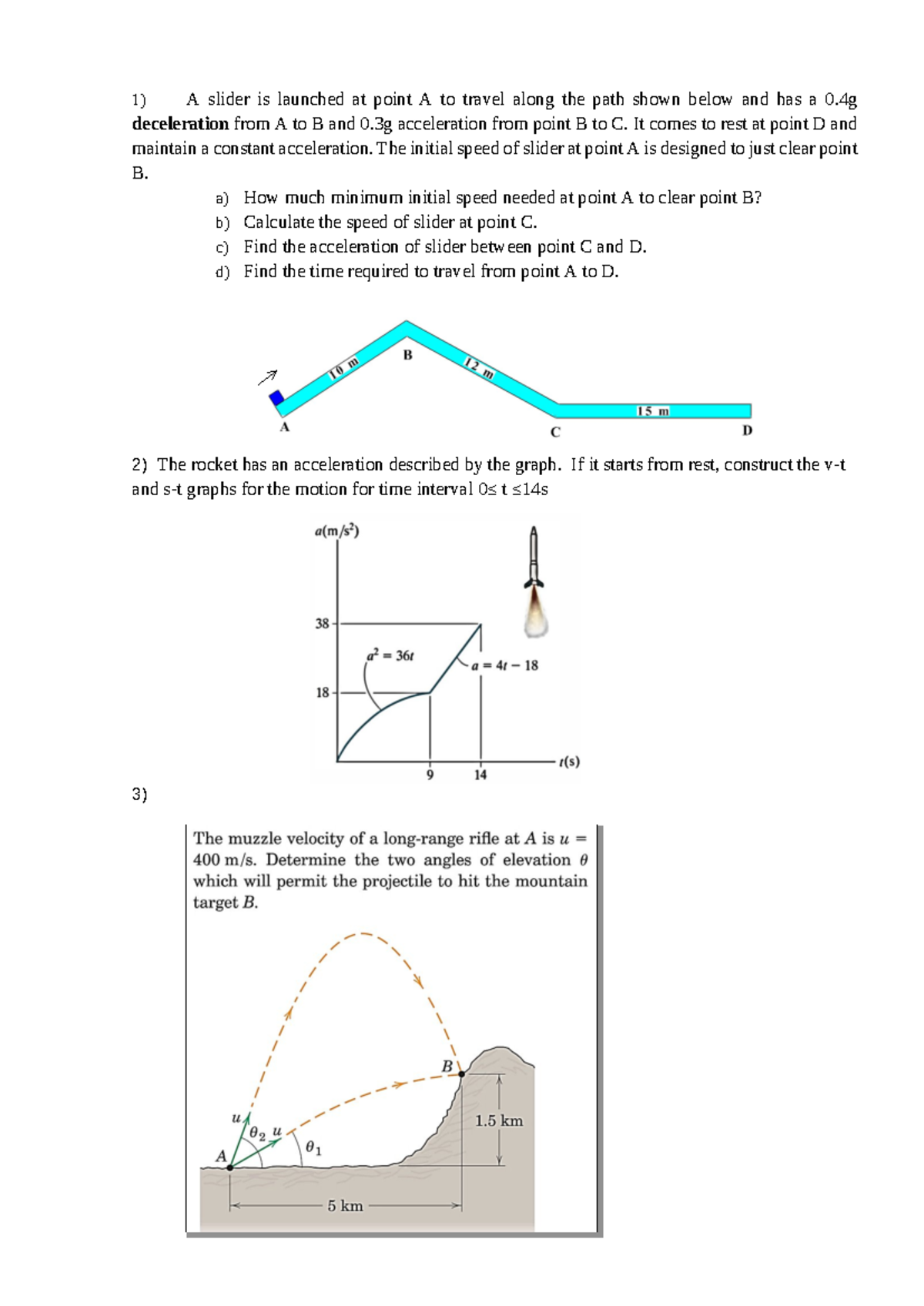 Dynamics Assignment 1: Slider Motion and Acceleration Analysis - Studocu