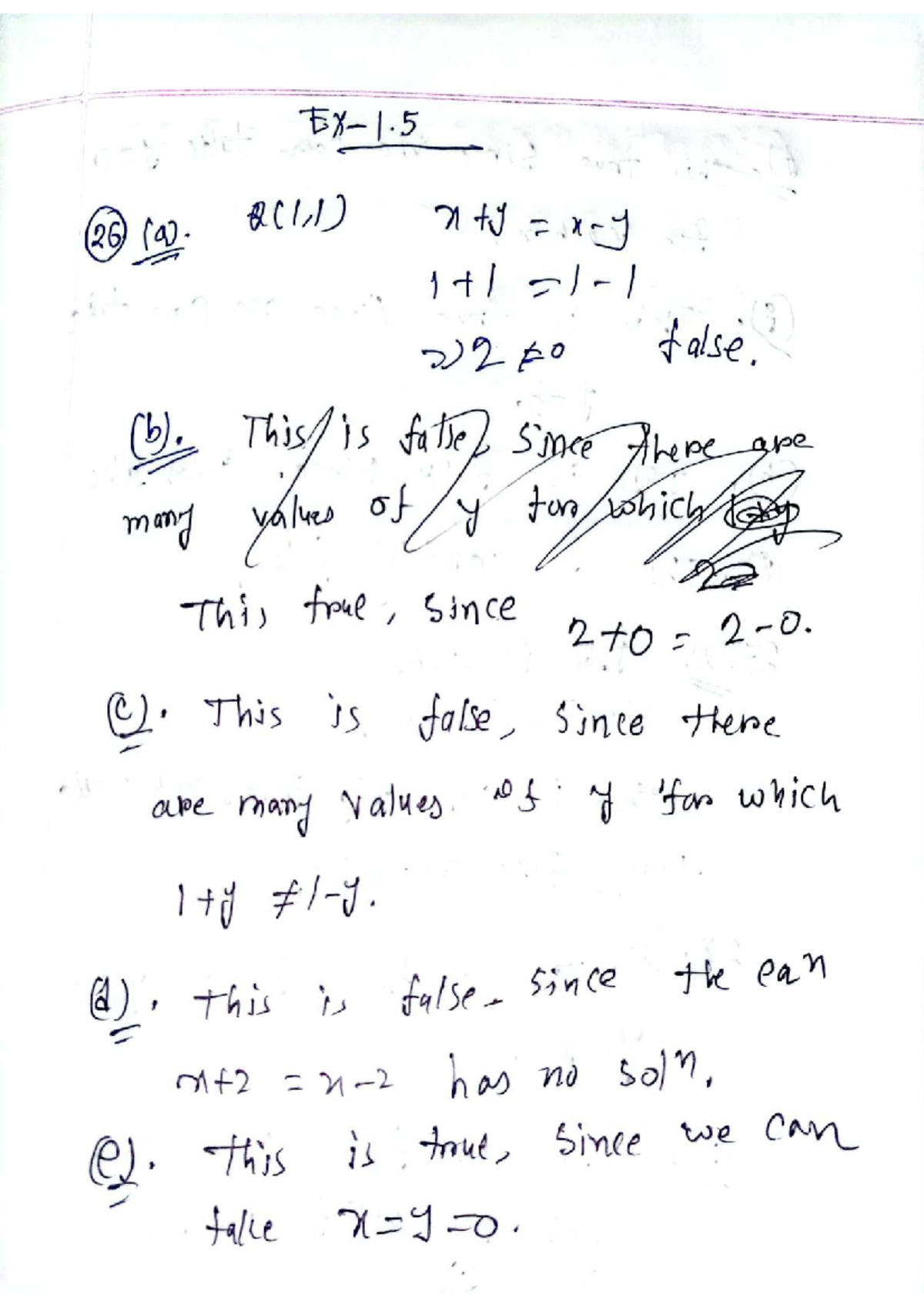 Discrete Mathematics EX 1: True/False Questions and Solutions - Studocu