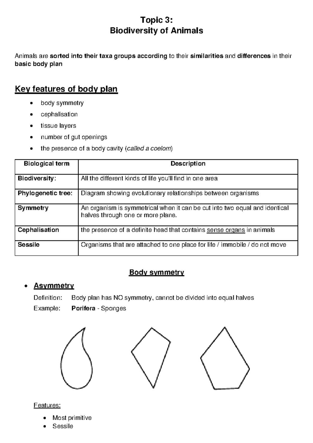 LFS - Topic 3 - Biodiversity of animals - Topic 3 : Biodiversity of ...