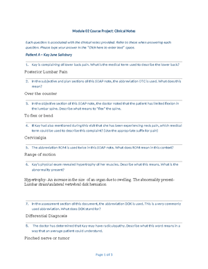 Mod06 Course Project Questions - Module 06 Course Project: Full Medical ...