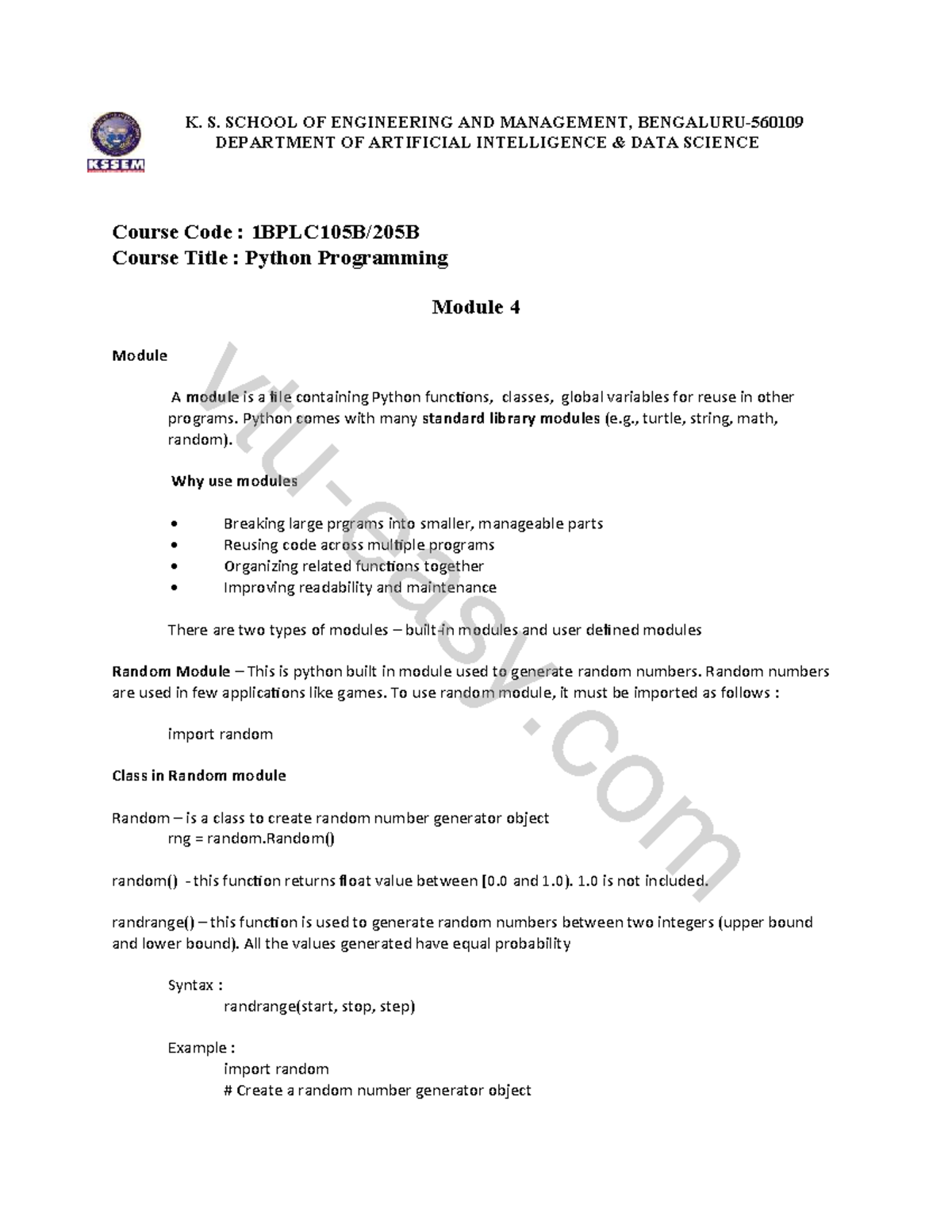 Python Programming Module 4: Understanding Modules and OOP Concepts ...
