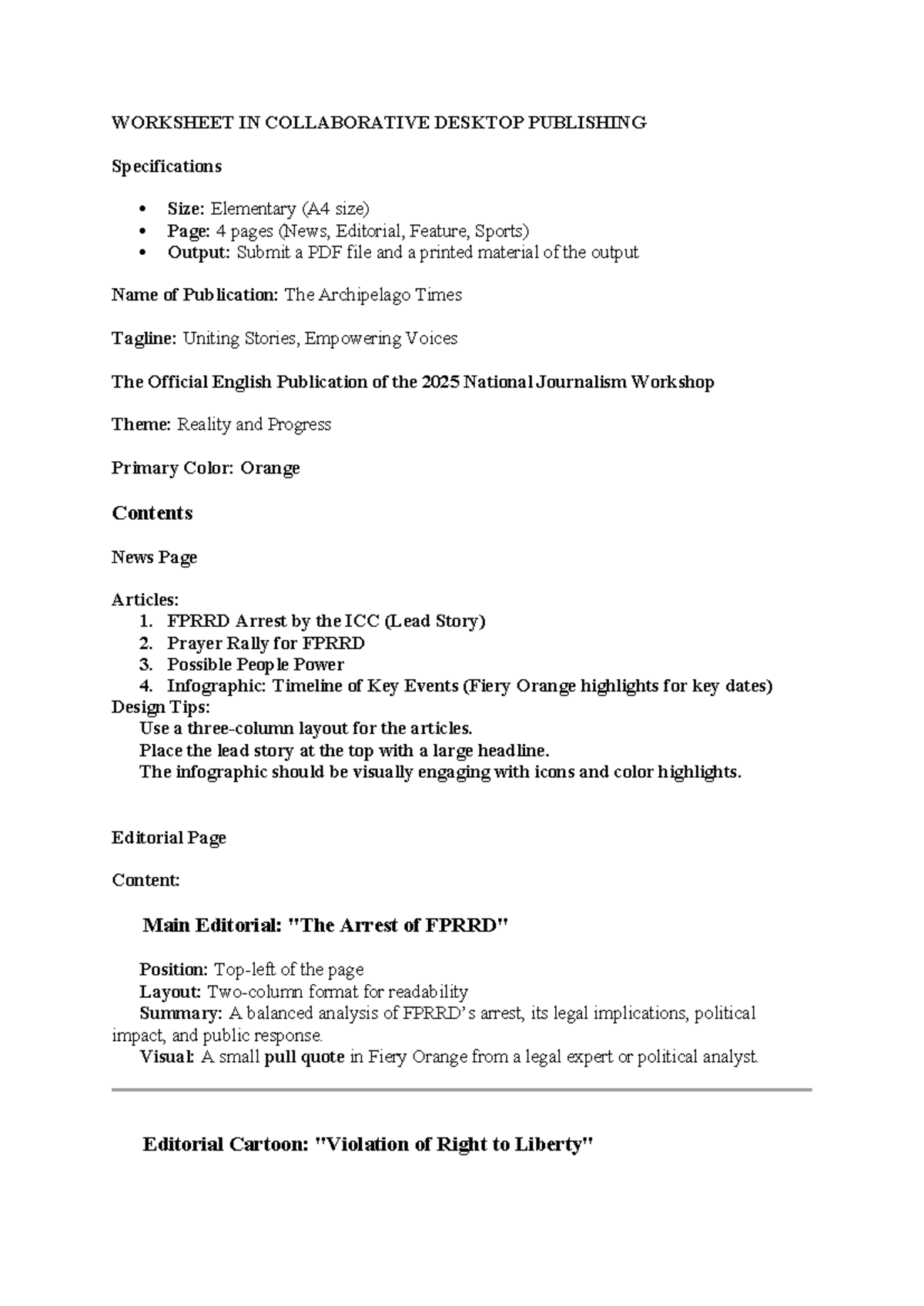 Worksheet IN Collaborative Desktop Publishing 1 - WORKSHEET IN ...