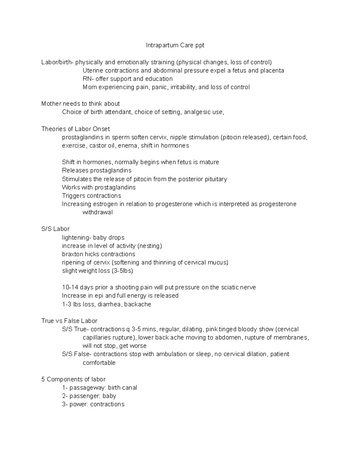 Intrapartum Care ppt - Intrapartum Care ppt Labor/birth- physically and ...