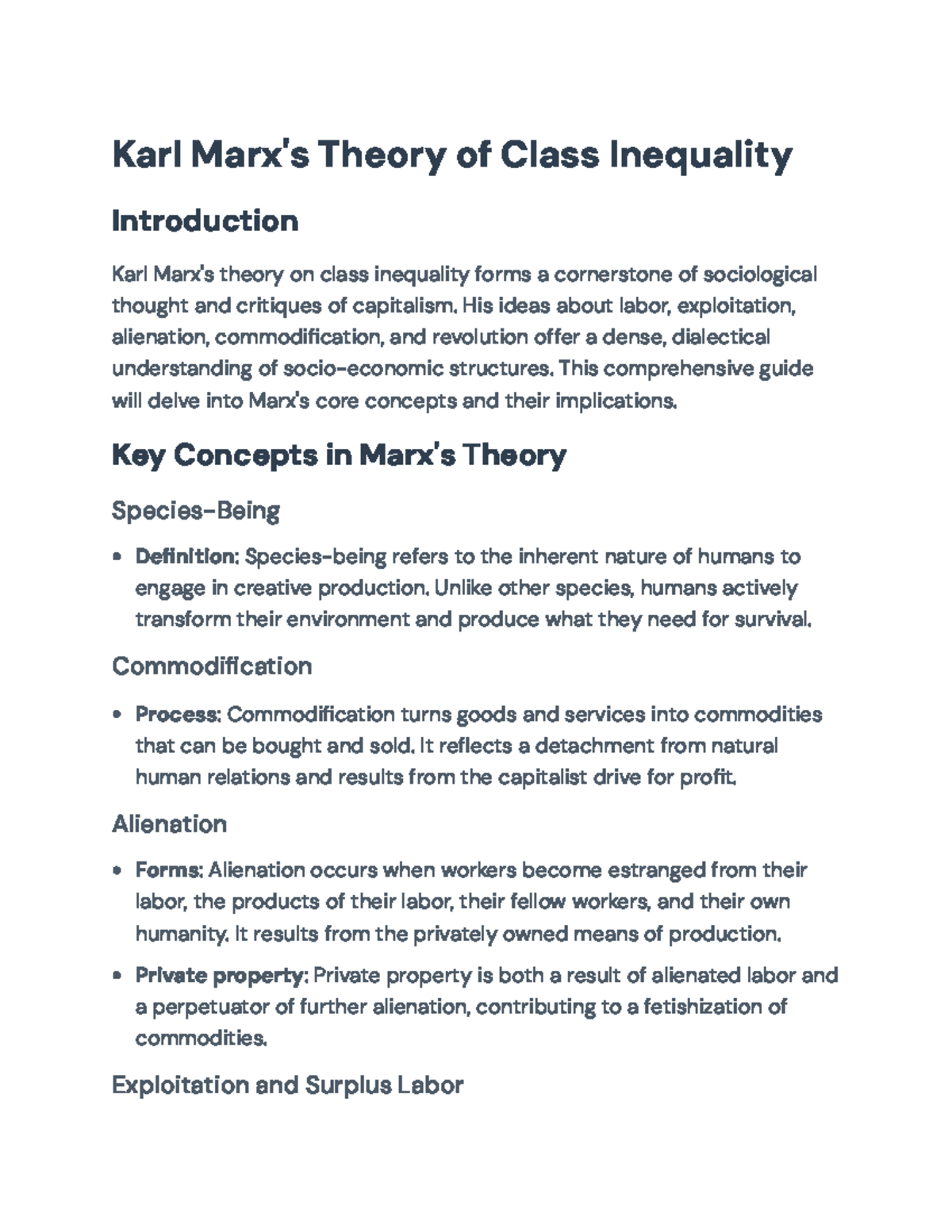Karl Marx's Theory of Class Inequality: Concepts & Implications Guide ...