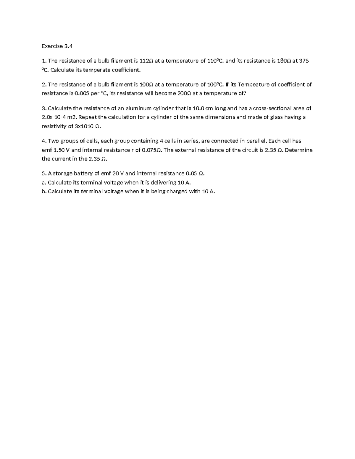 Problem Set 3 - Resistance and Circuit Calculations - Studocu