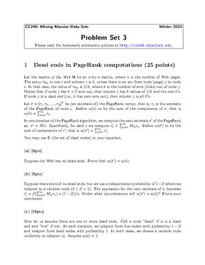 HW4 solution - CS246: Mining Massive Data Sets Winter 2020 Problem Set 4 Please read the ...