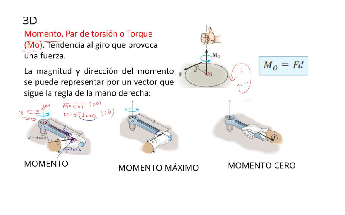 3D Momento y Torque: Análisis de Fuerzas y Momentos (AGE1842) - Studocu
