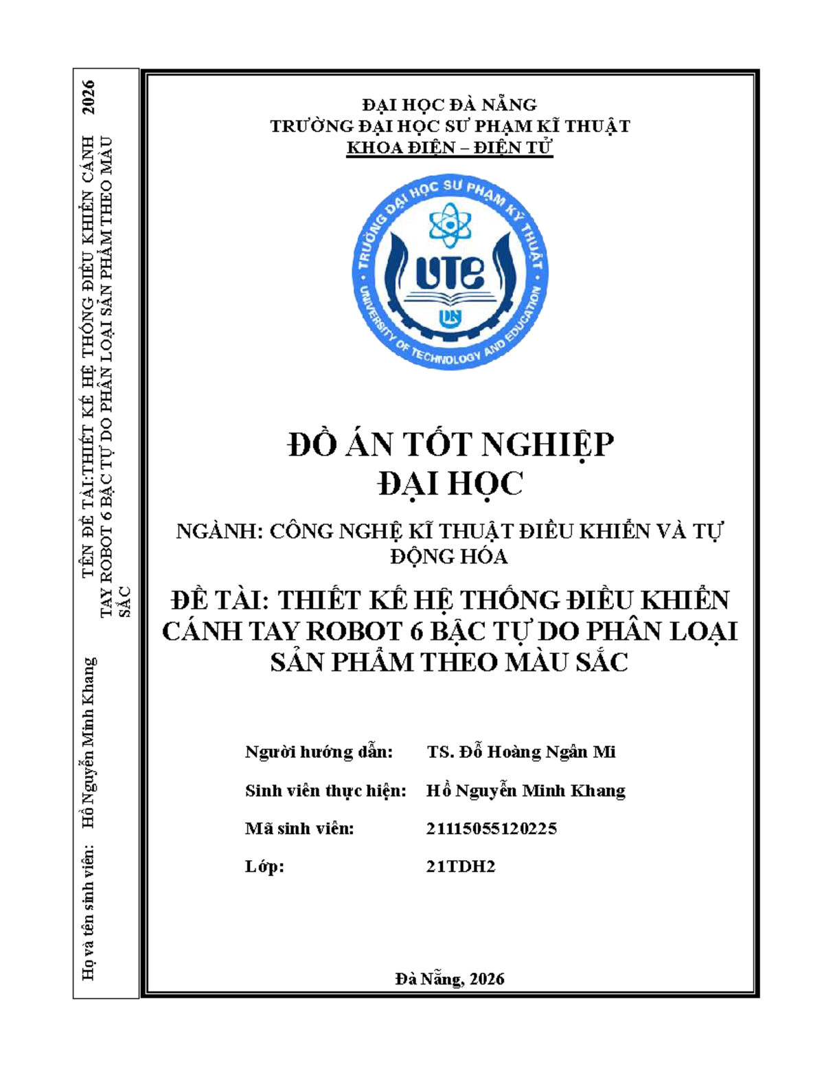 Đồ án Tốt nghiệp: Thiết kế Hệ thống Điều khiển Cánh tay Robot 6 Bậc Tự ...