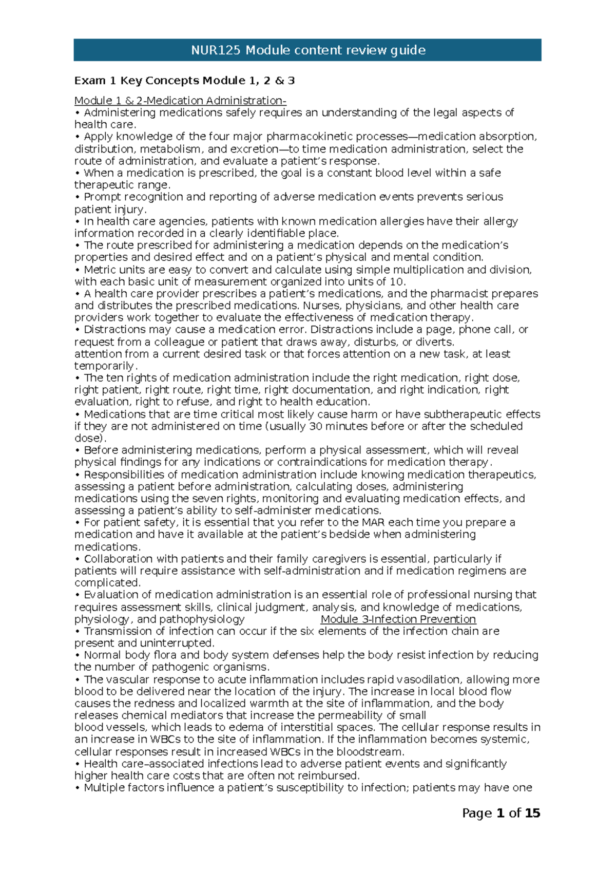 Final Exam Study Guide for NUR125: Key Concepts in Nursing Care - Exam ...