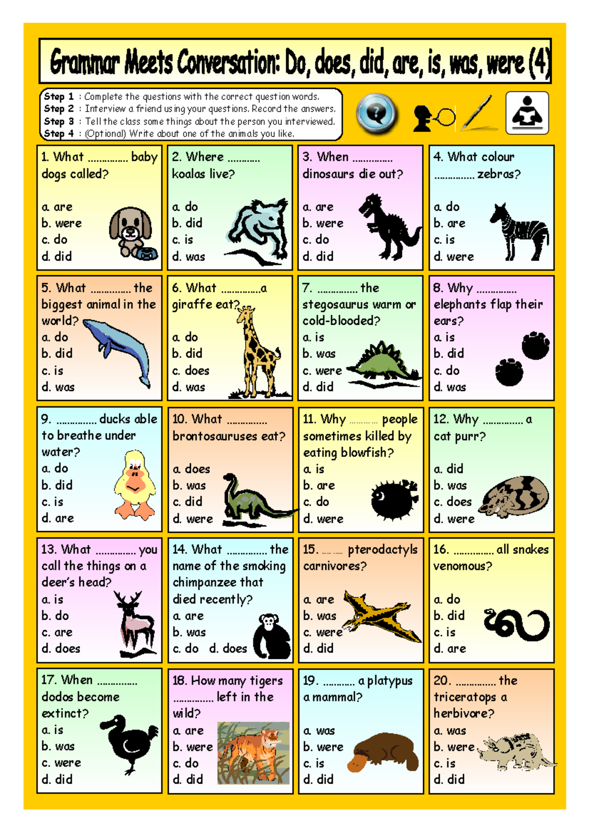 Grammar Fun: Activities & Games for Do, Does, Did - ENG 2965 - Studocu