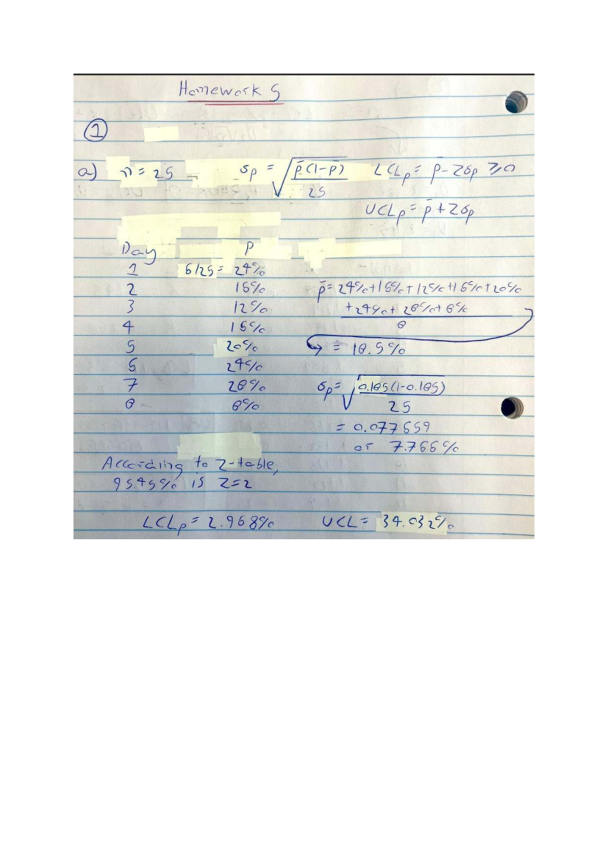 Homework 5 - Statistical Process Control Analysis - Studocu