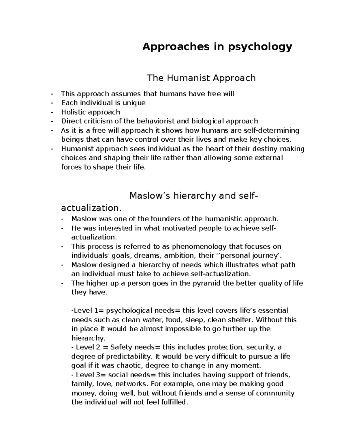 Psychology Approaches: Humanist, Biological, Cognitive & SLT Overview ...