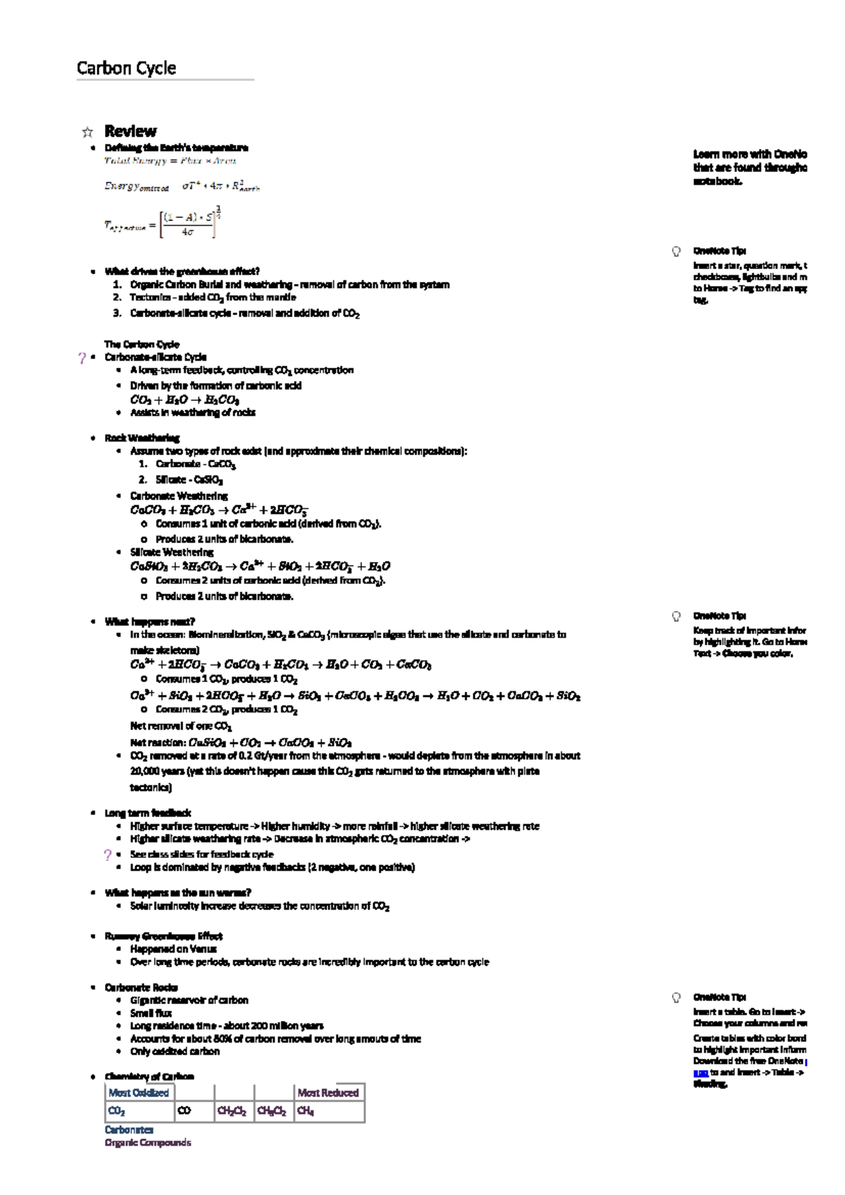 Biology#3pdf - High School notes - Carbon Cycle Review Defining the ...
