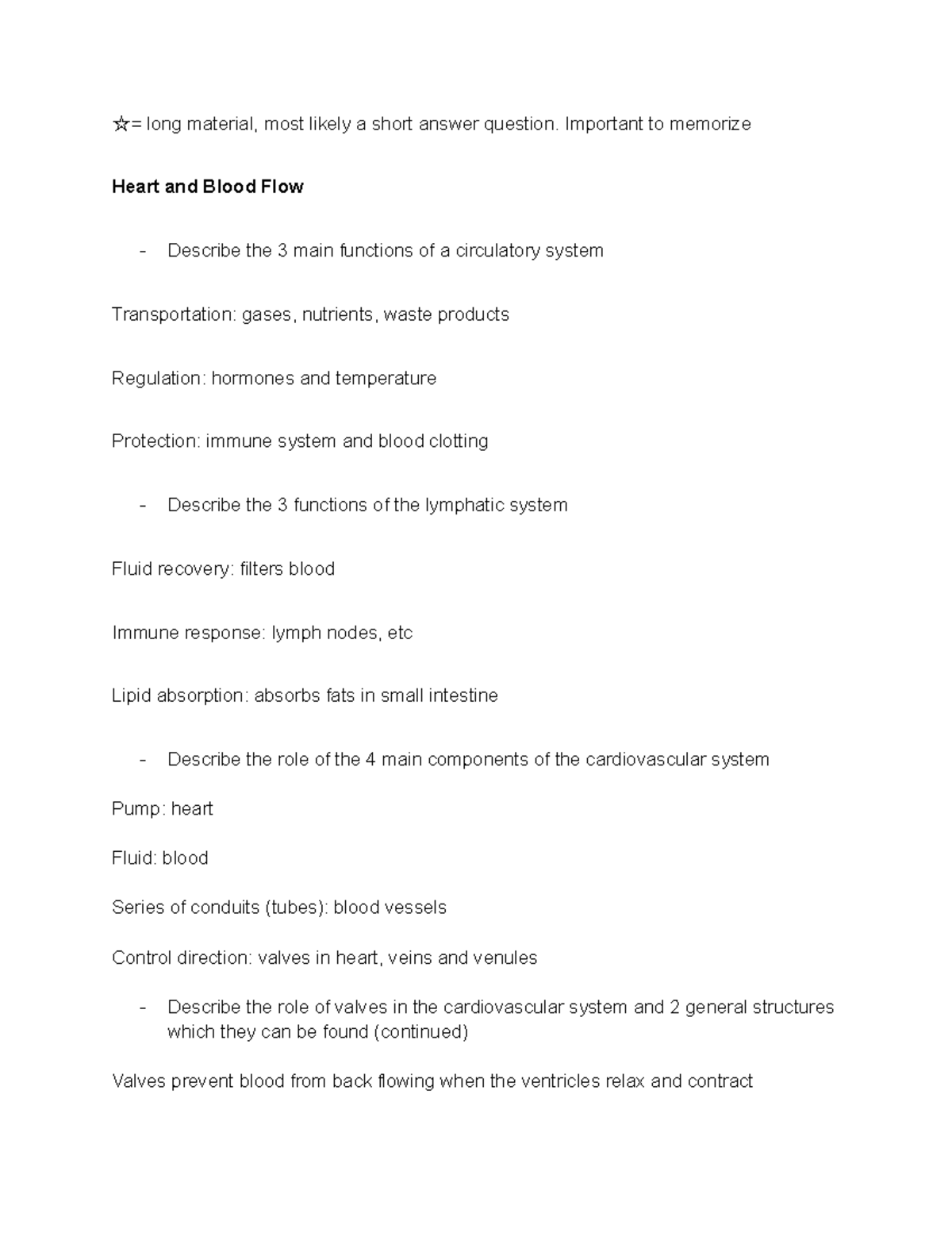 Exam 4 Study Guide: Cardiac, Respiratory, & Excretory Systems ...